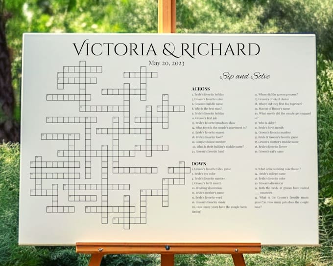 Wedding crossword questions 60 photos - Astyledwedding.com