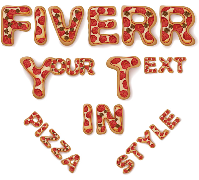 Write your name, tagline or anything with pizza letters by Shahbazkahn