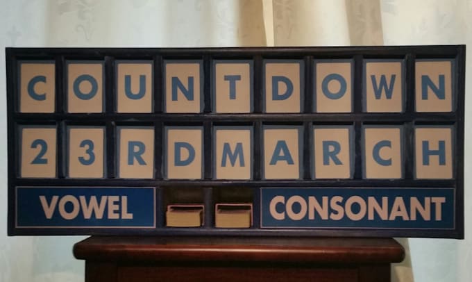 Put your message on the countdown letters board by Connormoorst