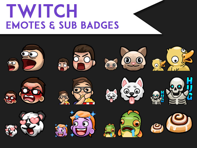 Make twitch sub icons and emotes by Hjeannine