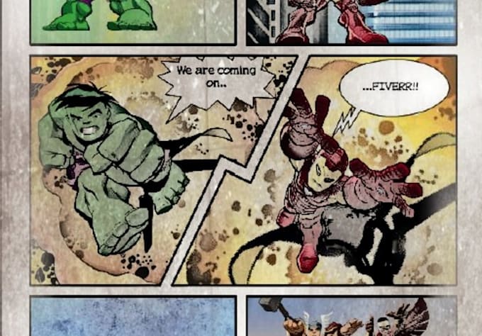 Design a custom super heroes comic with your script by Fungo_society