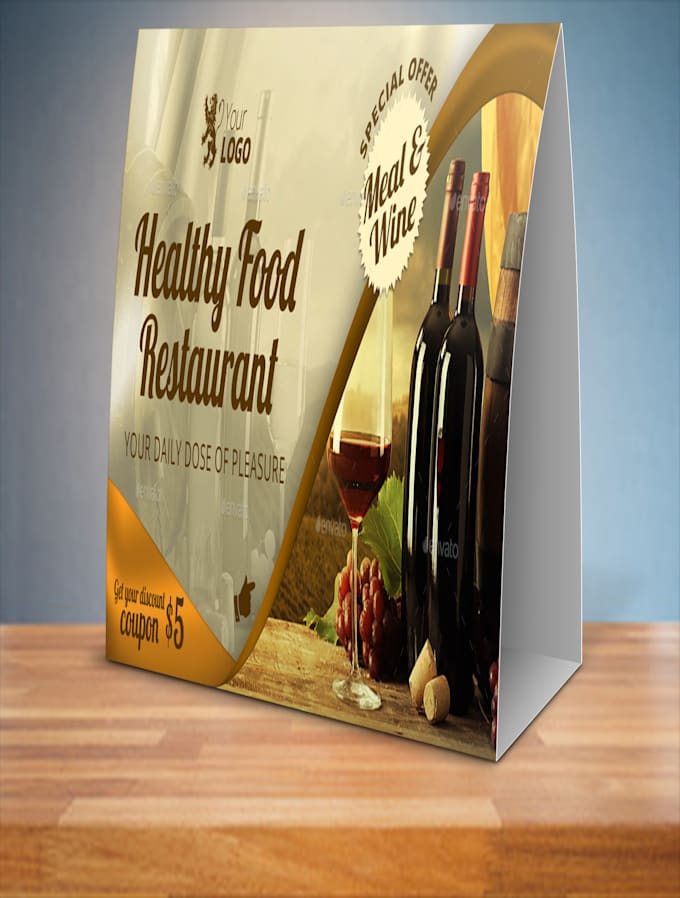 Design unique and creative table tent by Eisha_tahir