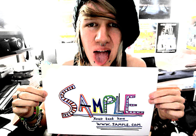 Make you a cute emo scene piercing fan sign for your band/business ...