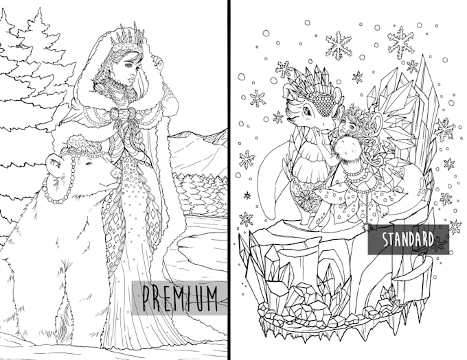 fantasy art coloring pages for adults