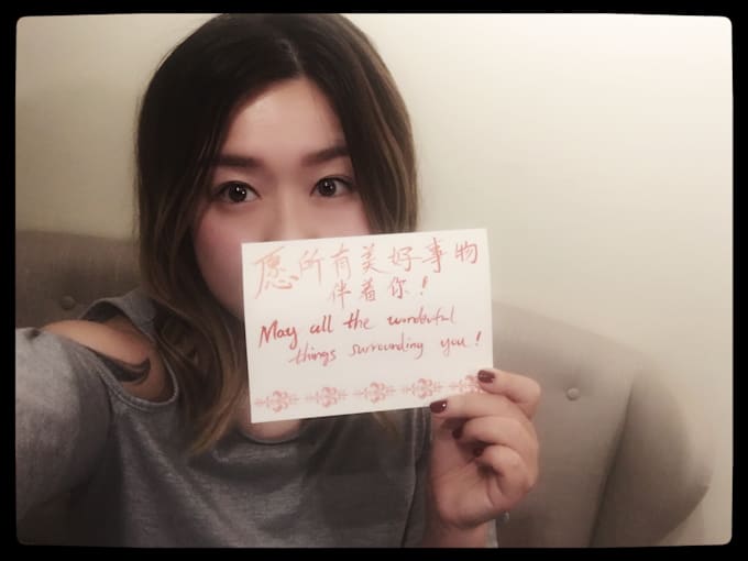 Write blessing message in chinese and english by Jingjingkingdom