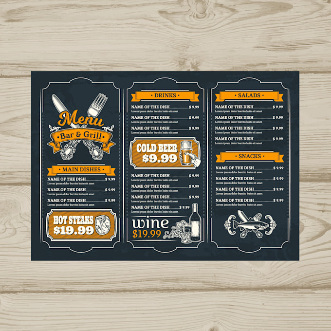 Design eye catching restaurant menu, food menu or flyer menu by Joygrz35