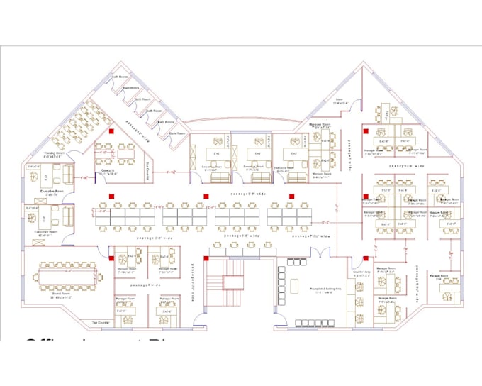 Design your interior office plan in autocad by Zainshamsi