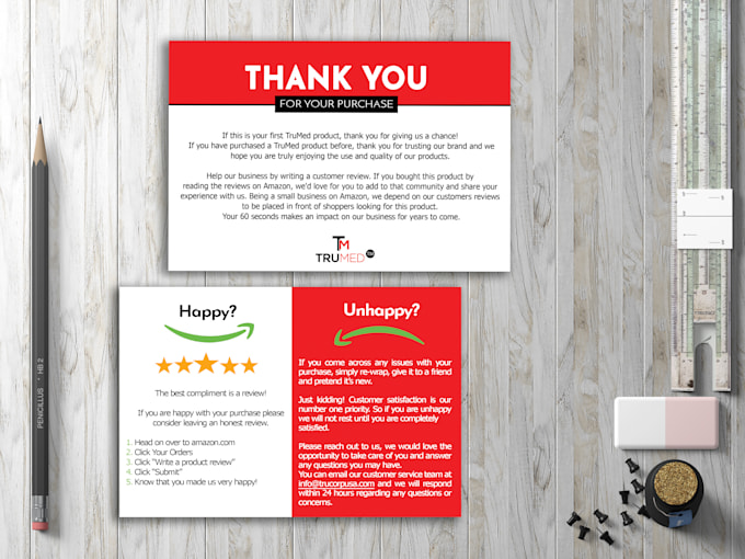 Design a custom ecommerce thank you card by Ir1graphics