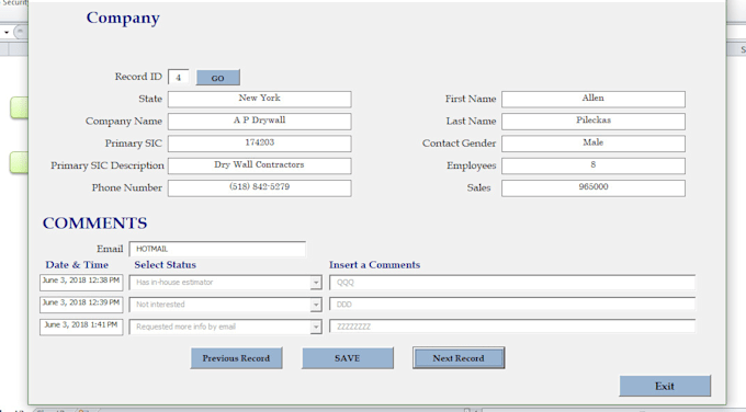 Create a user form for data entry by Mohamedouf