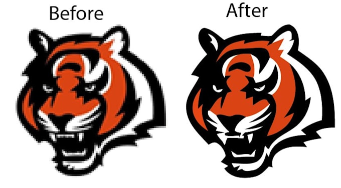 Vectorise and redraw low quality logo, icons to vector by Mugichan