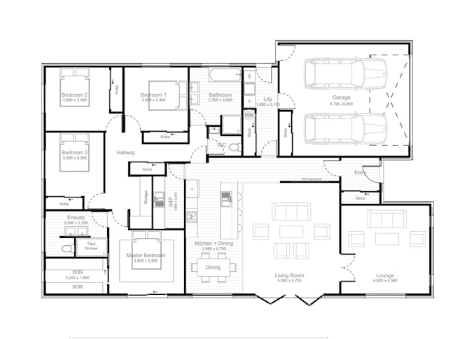 Make a 2d architecture floor plan using archicad by Littleintrovert