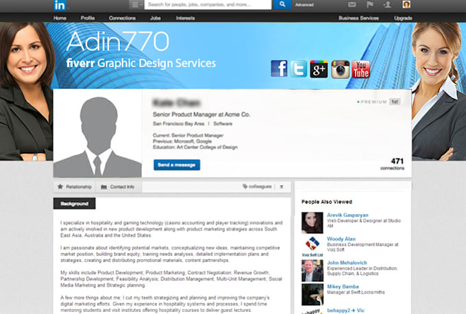Design linkedin header cover by Adin770