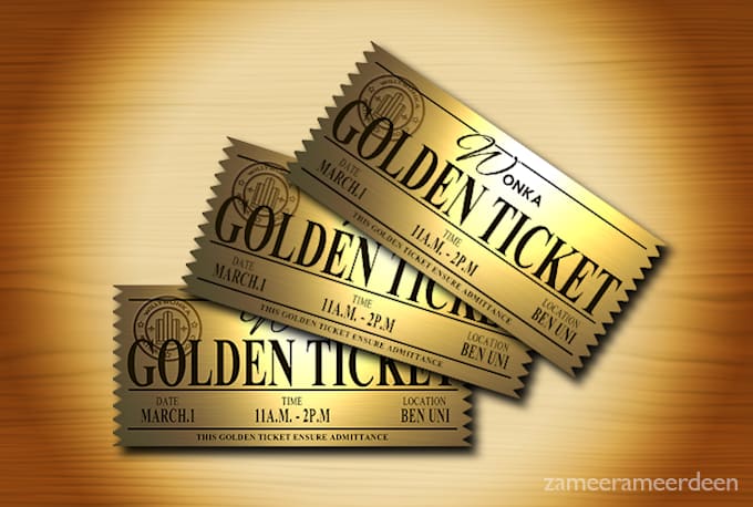 Design a gold or silver or bronze ticket by Zameerameerdeen