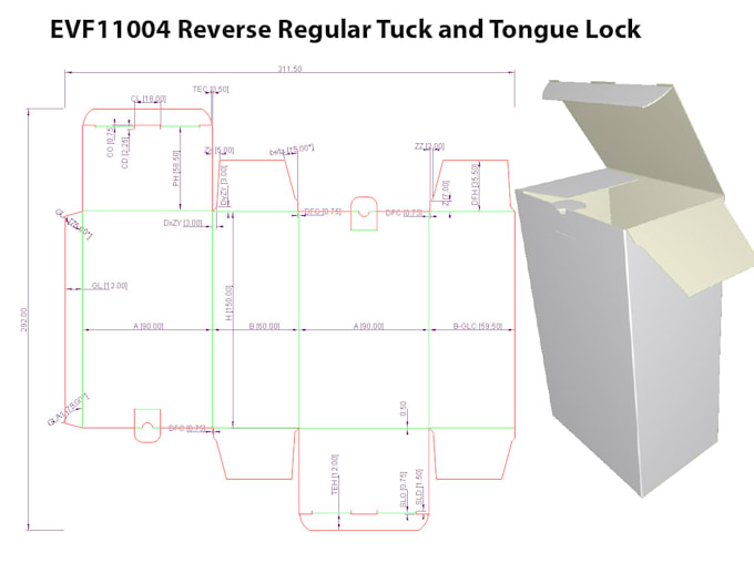 Create packaging box dieline in illustrator format by Shany78