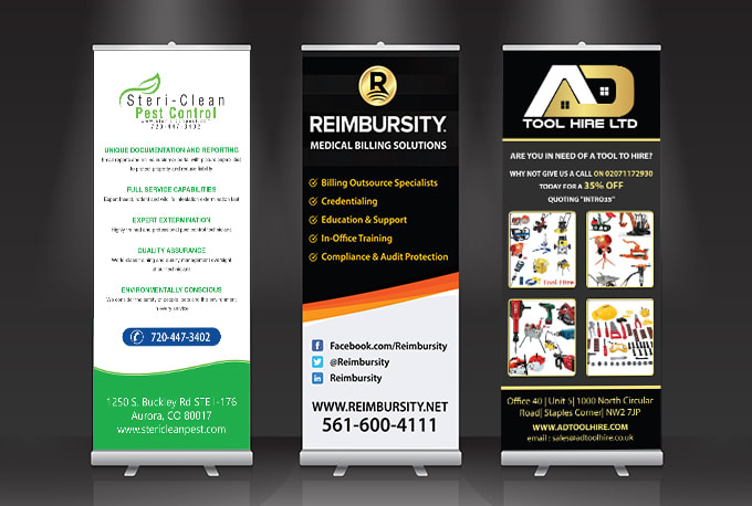 Design an awesome roll up or exhibition banner by Grdesign