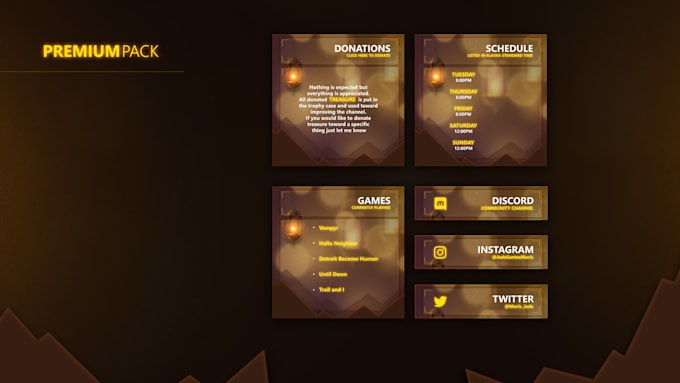 Design twitch channel info button panels by Mynameiismud