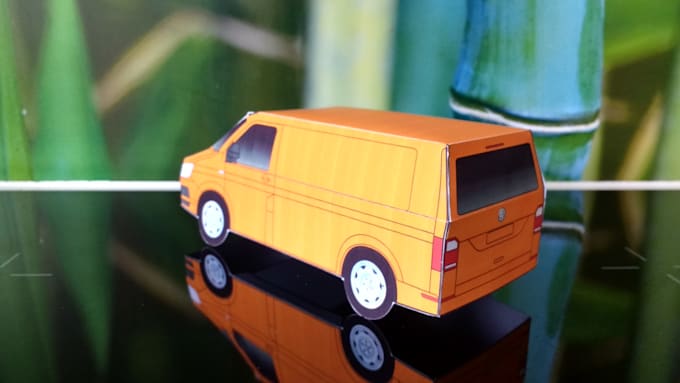 Make a papercraft delivery van with your logo on it by Papertrucklogo