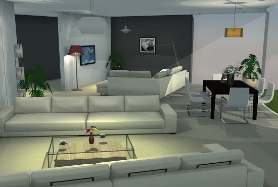Make a 3d interior design with sketchup by Ke_architect
