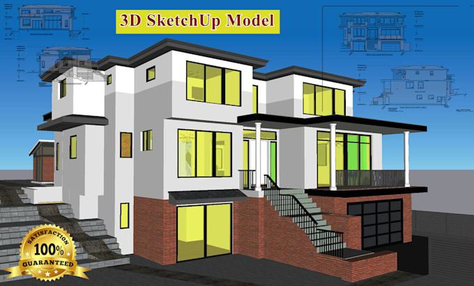 Modern House Sketchup Small Modern House By Rakesh Amrutkar #492