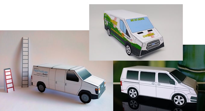 Make a papercraft delivery van with your logo on it by Papertrucklogo