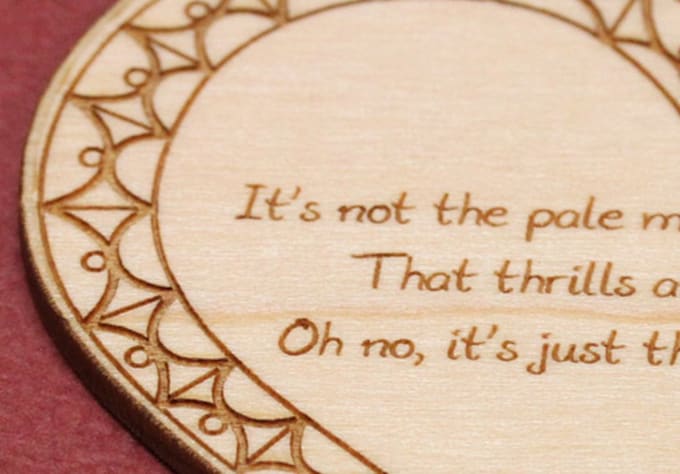 Laser engrave your text on a wooden heart and mail it by Sajego