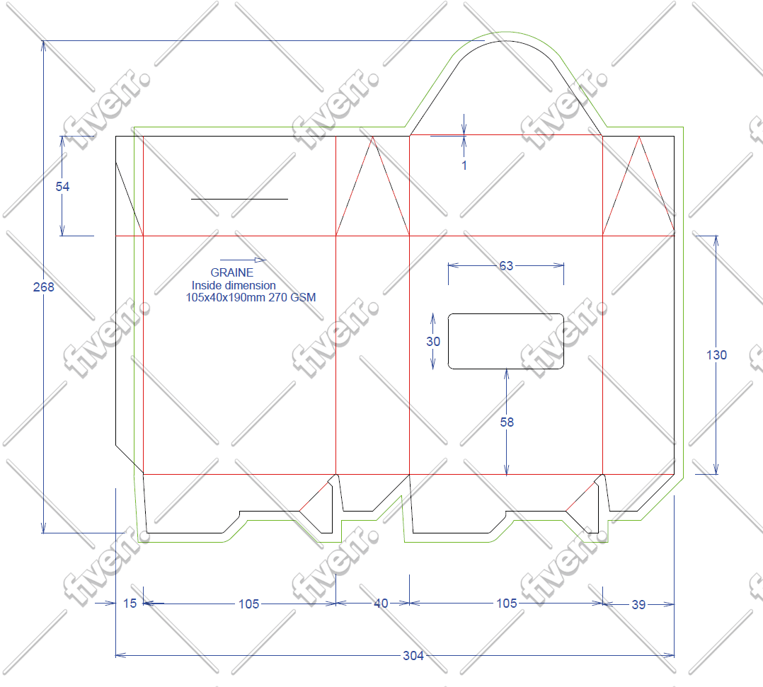 Make custom box dieline cut line template fefco in artioscad by Kreminskyi