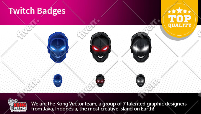 Create custom sub badges for twitch subscriber badge by Kong_vector