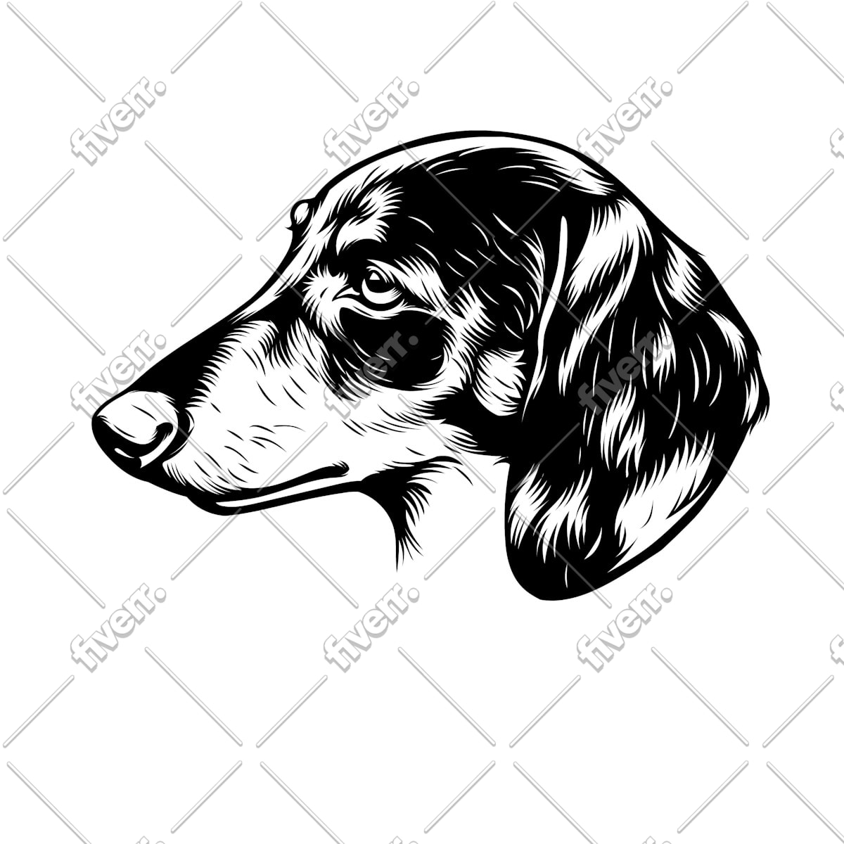 Create a detailed vector art portrait black and white by Saratm