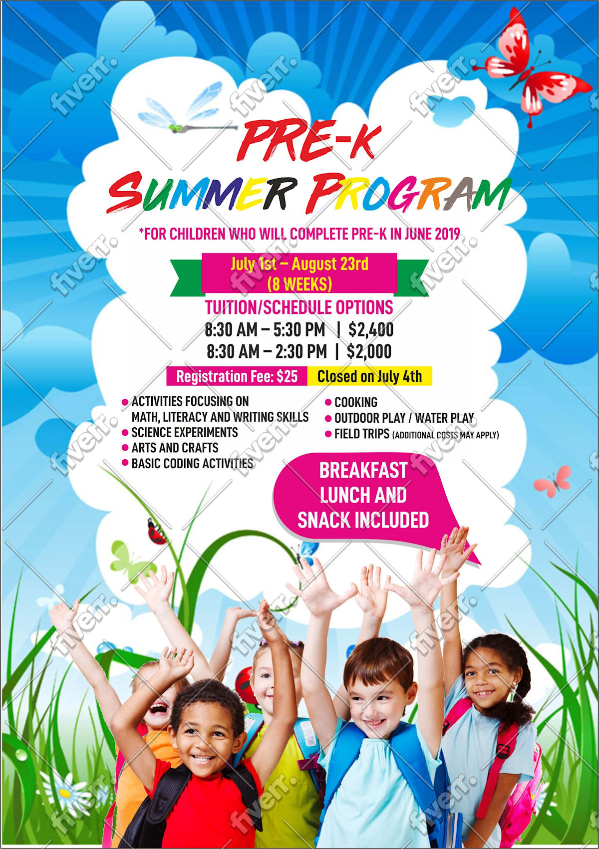 Design school tuition, soccer summer camp flyer and poster by Zsproductions