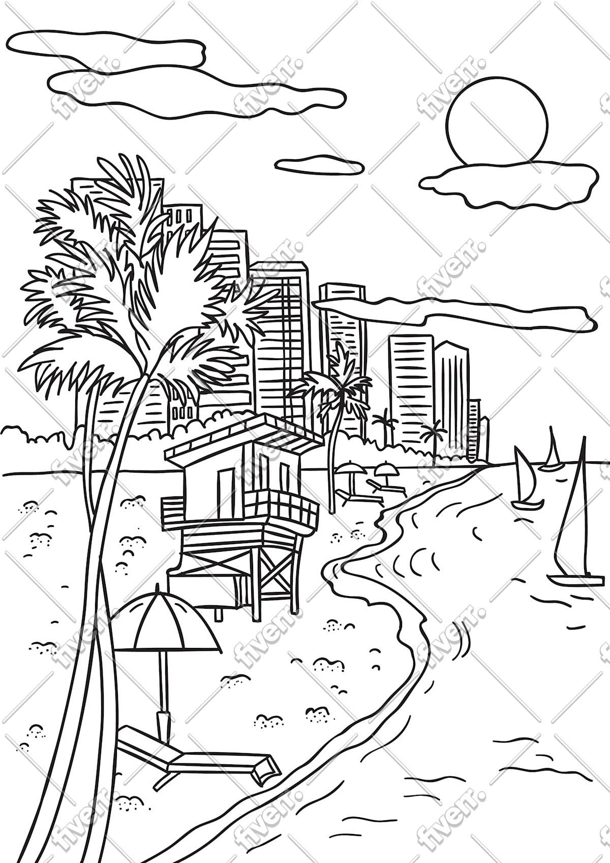 Draw a coloring book page for children by Wowyellow