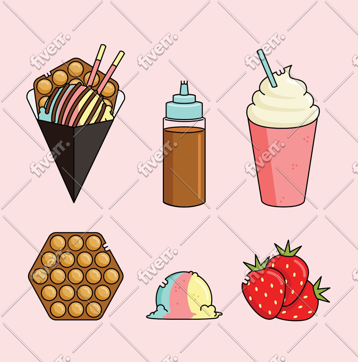 Design a cute icon set for your web by Sasaelebea
