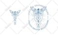 Design vintage mythology logo with hand drawn illustration by ...