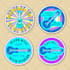 Design typography retro vintage groovy hippie 70s vinyl boho sticker by ...