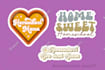 Design retro typography sticker png for vintage, groovy, boho, 70s art ...