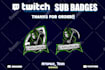 Create awesome custom kick, twitch sub badges, emotes by Artspace_ | Fiverr