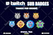Create awesome custom kick, twitch sub badges, emotes by Artspace_ | Fiverr