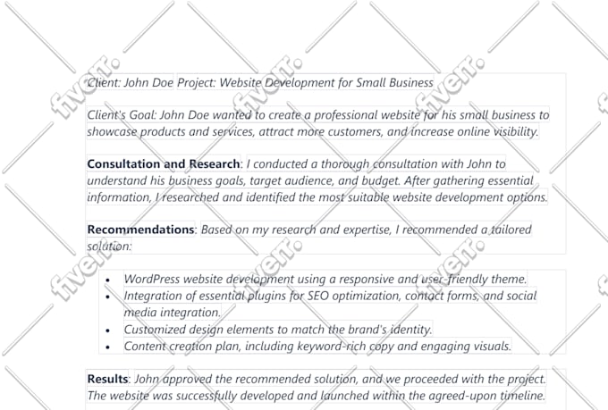 Write and create a complete gig seo description for fiverr to promote ...