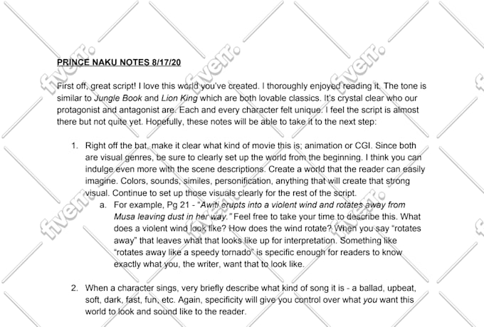 Deliver helpful script notes if you are stuck by Nicoleserrat | Fiverr