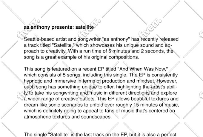 Write a bio or press release for artists and bands by Laserlife | Fiverr