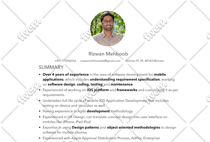 Write professional resume for you by Mdaaniyalamin7 | Fiverr