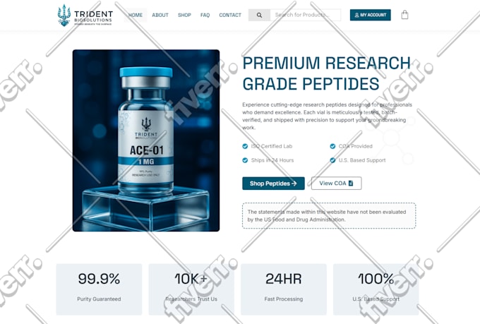 Build fda compliant peptide or research peptide website for sales by ...