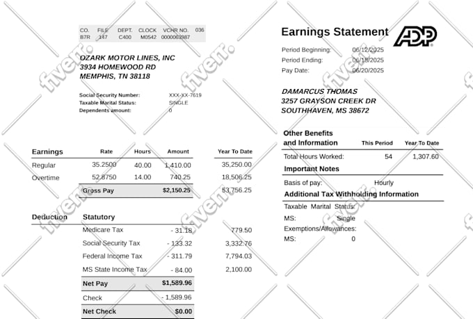 Do adp paystub, check stubs, pay stubs, paycheck stubs, w2, 1099 by ...