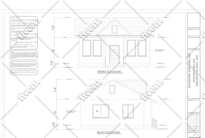 Draw adu permit drawings or blueprints by Arch_engr | Fiverr