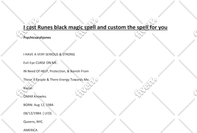 Cast runes black magic spell and custom the spell for you by ...