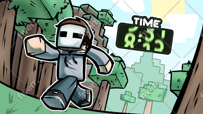 Make you an amazing custom drawn minecraft thumbnail by Etunisgood | Fiverr