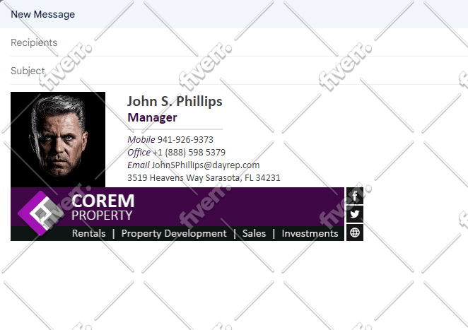 Design a clickable html email signature by Template_bazaar | Fiverr