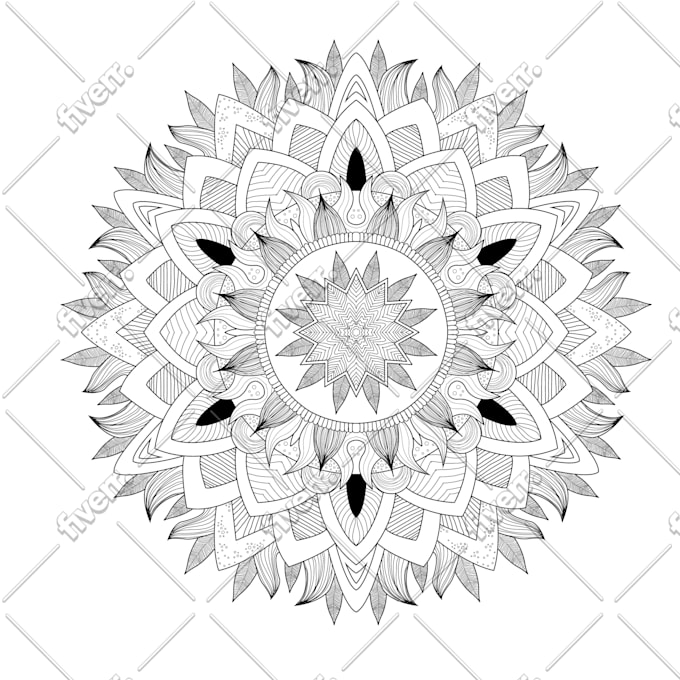 Design unique mandala art coloring page for you by Ikigraphics | Fiverr