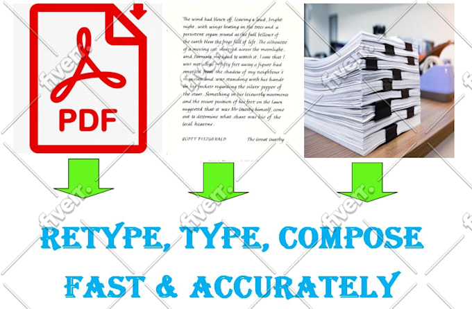 Retype, type, rewrite pdf image scanned document quickly