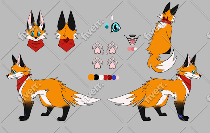 Draw a ref sheet for your animal oc by Eeveehuman | Fiverr