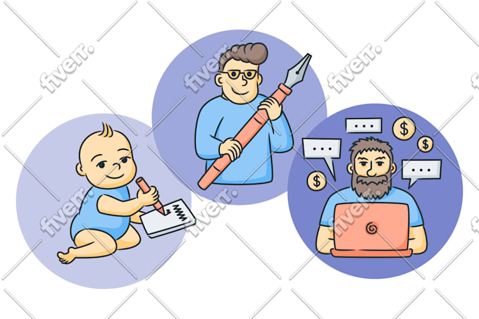 Create cartoon vector illustration from your sketch by Zhartus | Fiverr